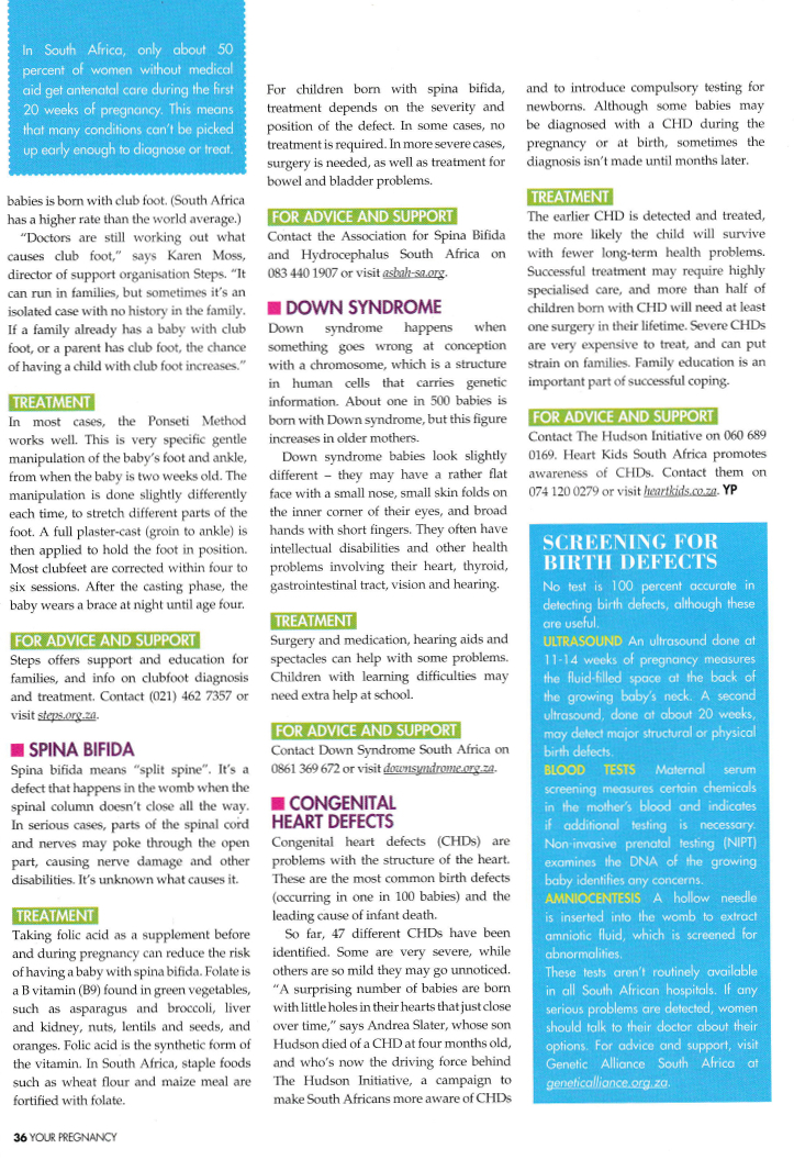 Understanding Birth Defects' - Steps | Clubfoot support in Southern Africa